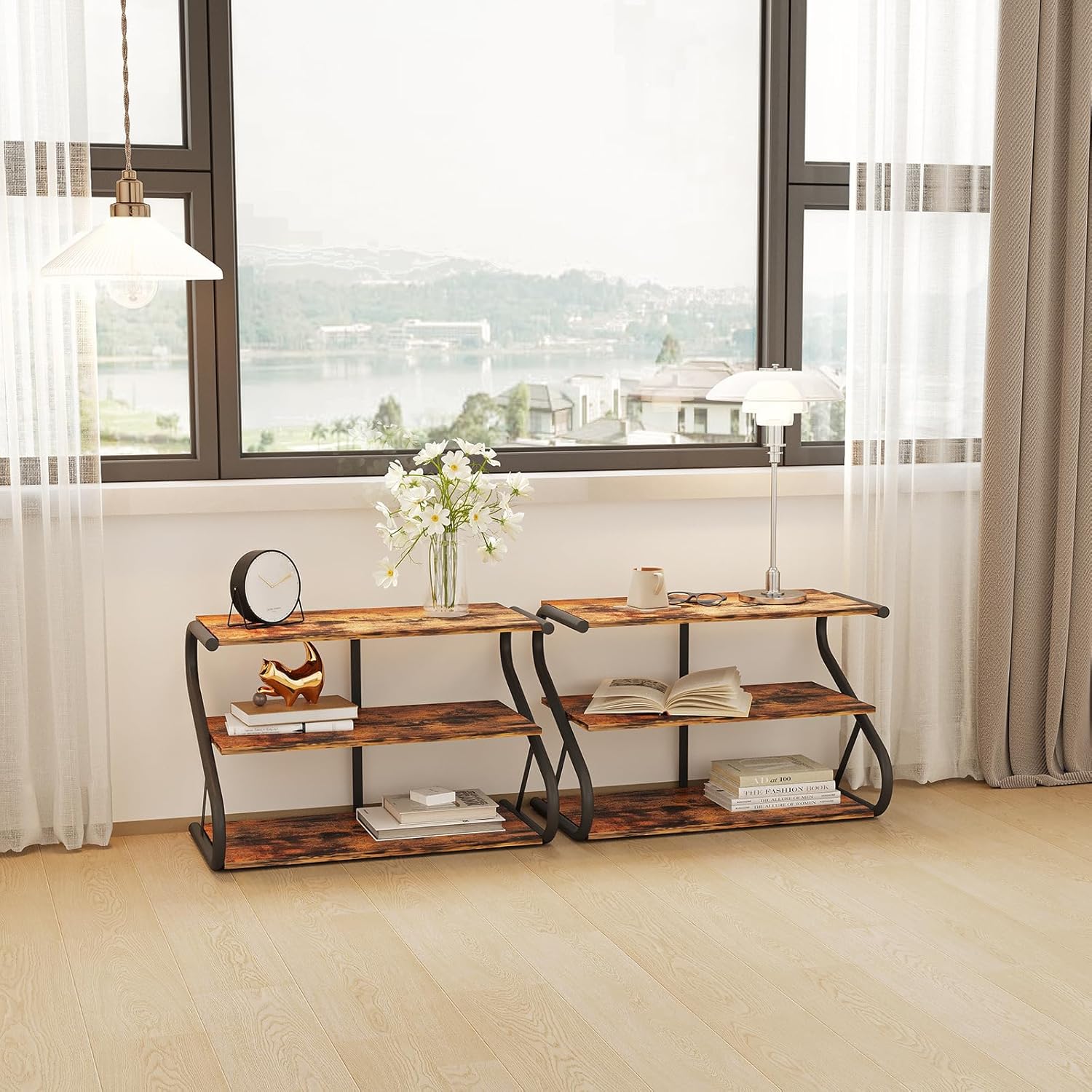 3-Layer Z-Shaped Wooden Shoe Rack, Gym Storage Rack, Living Room ...