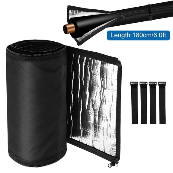 TSV, 3-Layer Zipper HVAC Copper Pipe Insulation Cover, 72 x 10.2 ...