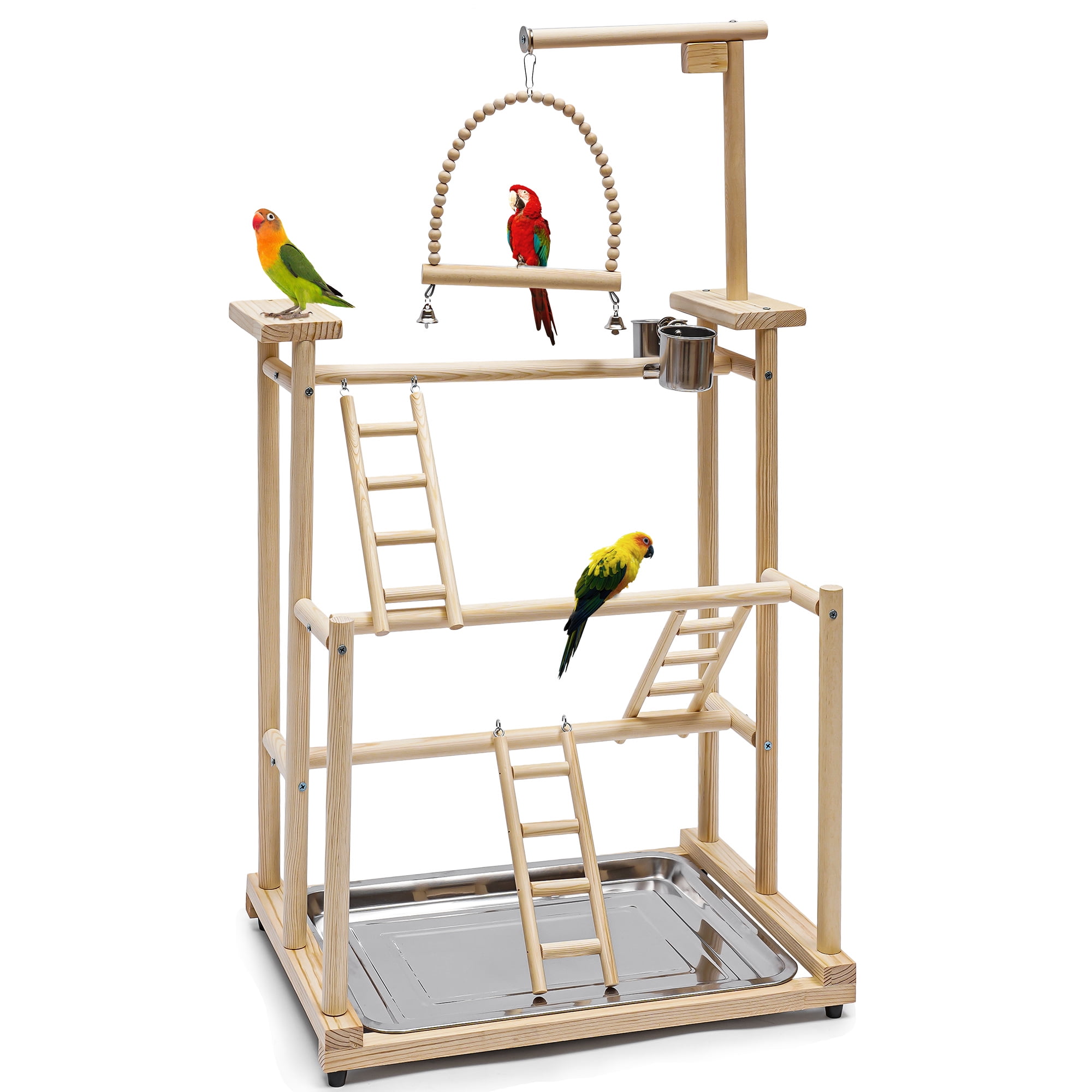 3 Layers Bird Rack Parrot Rack Bird Playground Parrot Play Stand Rack ...