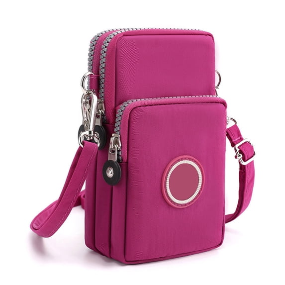 3-Layers Cellphone Pouch, Waterproof Sports Shoulder Bag Wallet, Strap ...