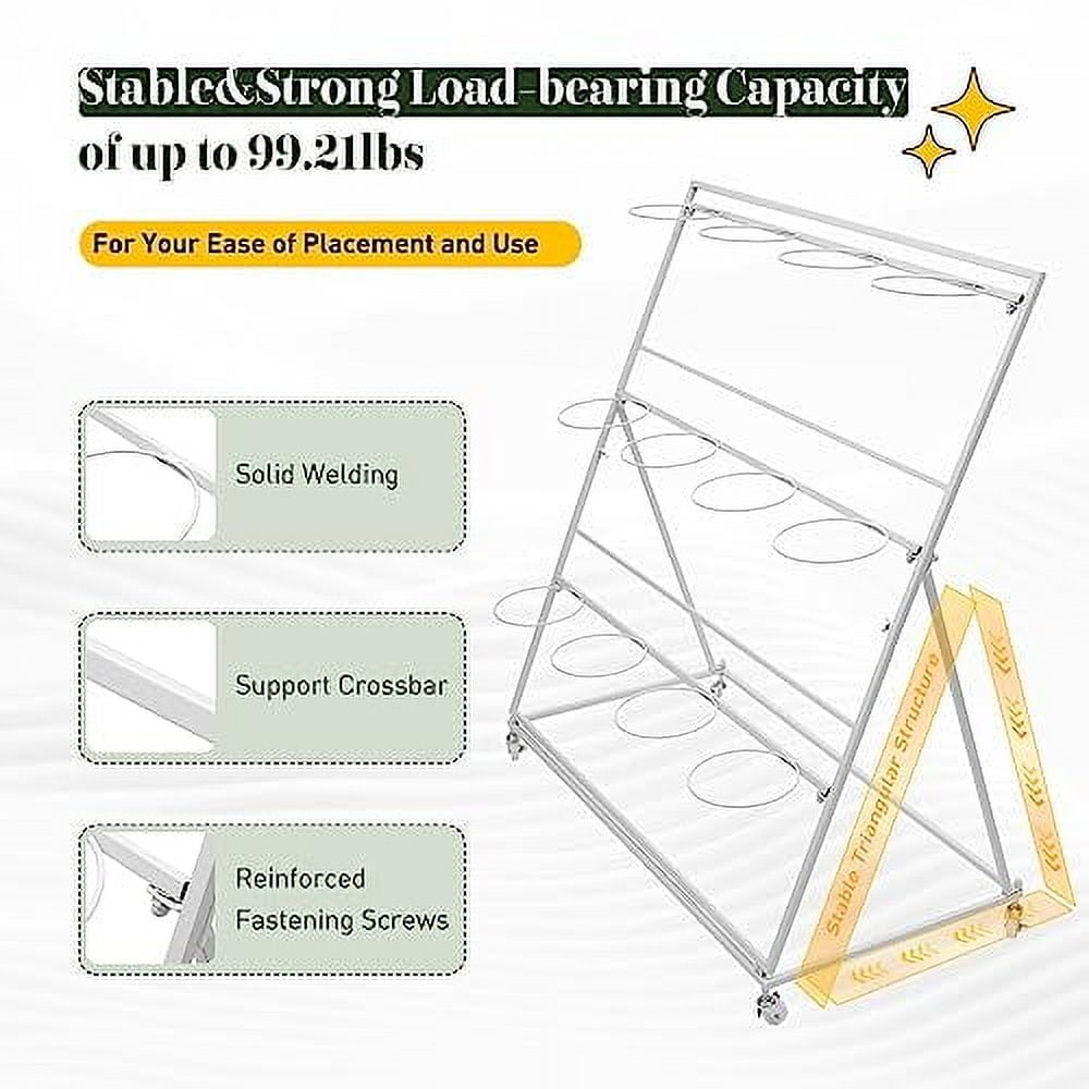 3 Layers Flower Display Stand, Flower Cart Display Stand with Wheels ...