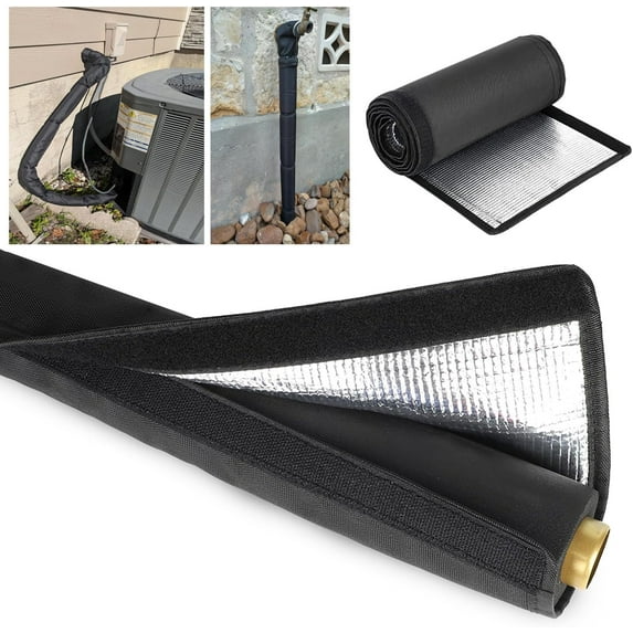 3 Layers HVAC Copper Pipe Insulation Cover, 78.7x11.8 inch 600D Oxford ...