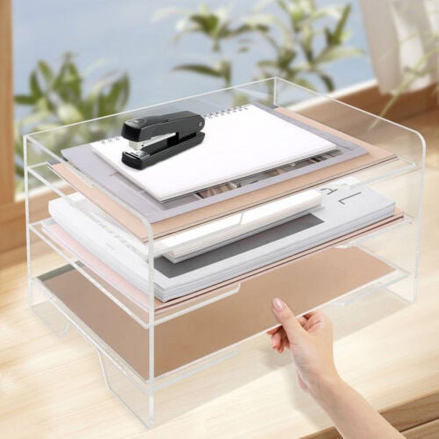 3 Layers Letter Tray Office Desk Paper Document Organizer File Trays ...