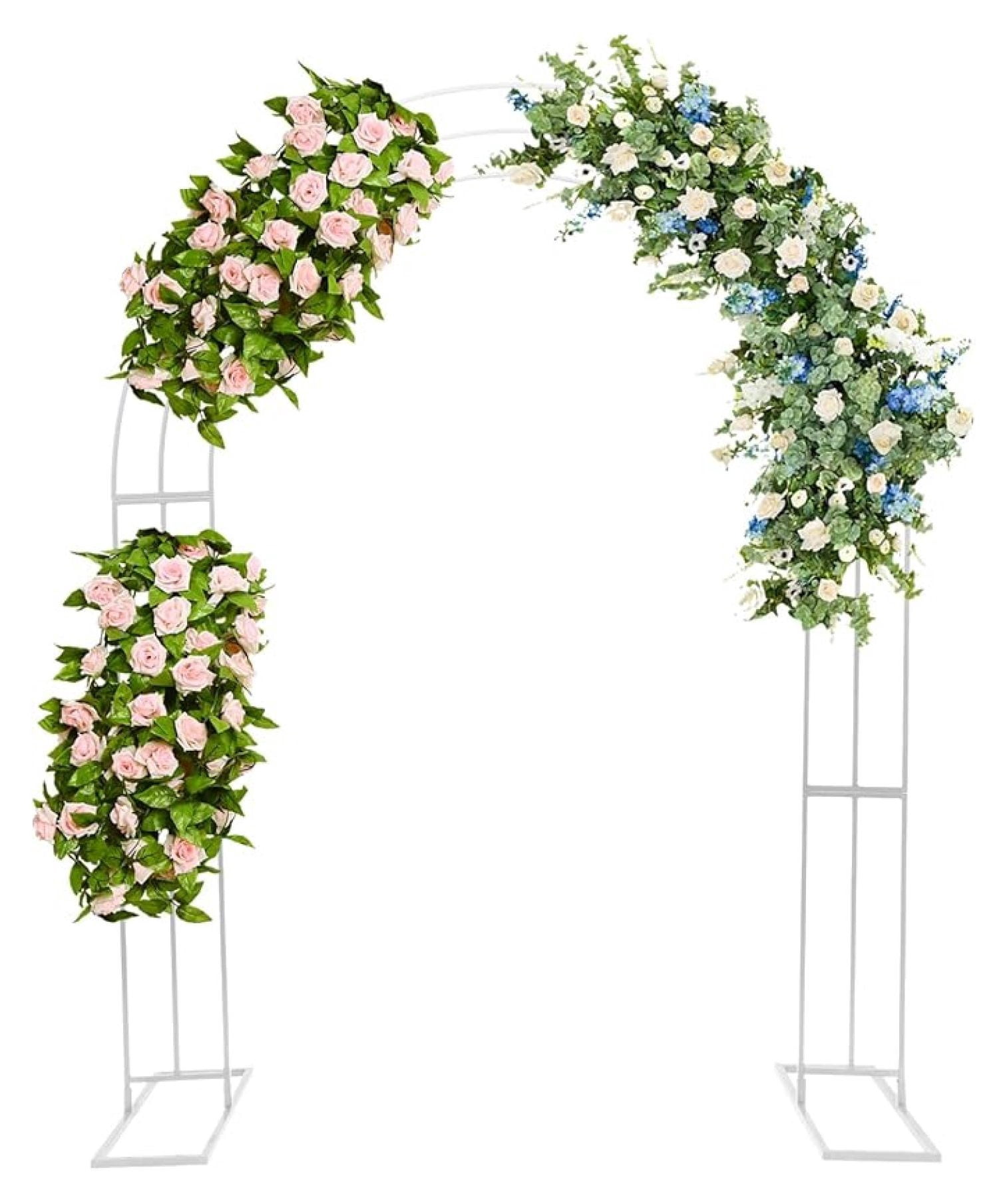 3 Layers Metal Wedding Garden Arch, 8.53FT White Wedding Arch Rectangle ...