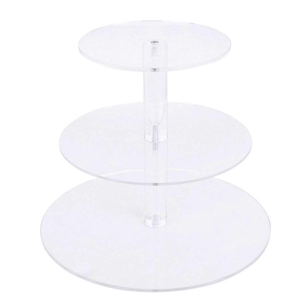 3 Layers Round Cake Stand Party Cake Display Stand Acrylic Cake Display ...