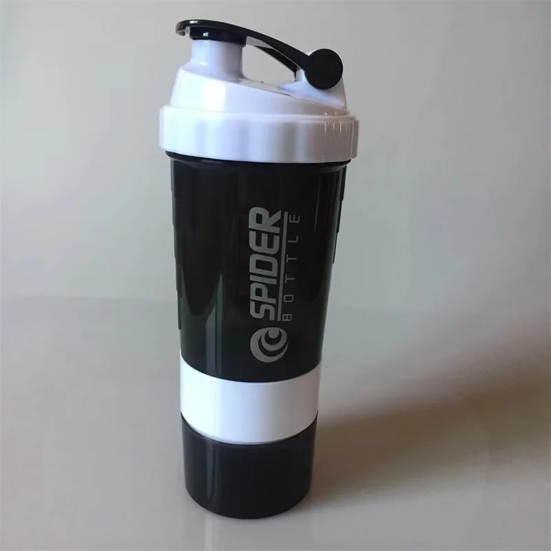 3 Layers Shaker Protein Bottle Powder Shake Cup Water Bottle Plastic ...