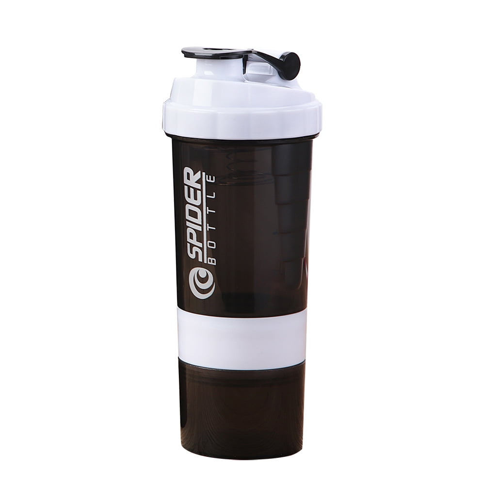 3 Layers Shaker Protein Bottle Powder Shake Water Bottle Plastic Mixing ...