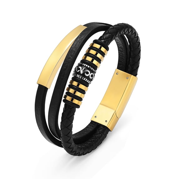 3 Layers Urn Bracelet for Ashes Leather Cremation Bracelet for Human ...