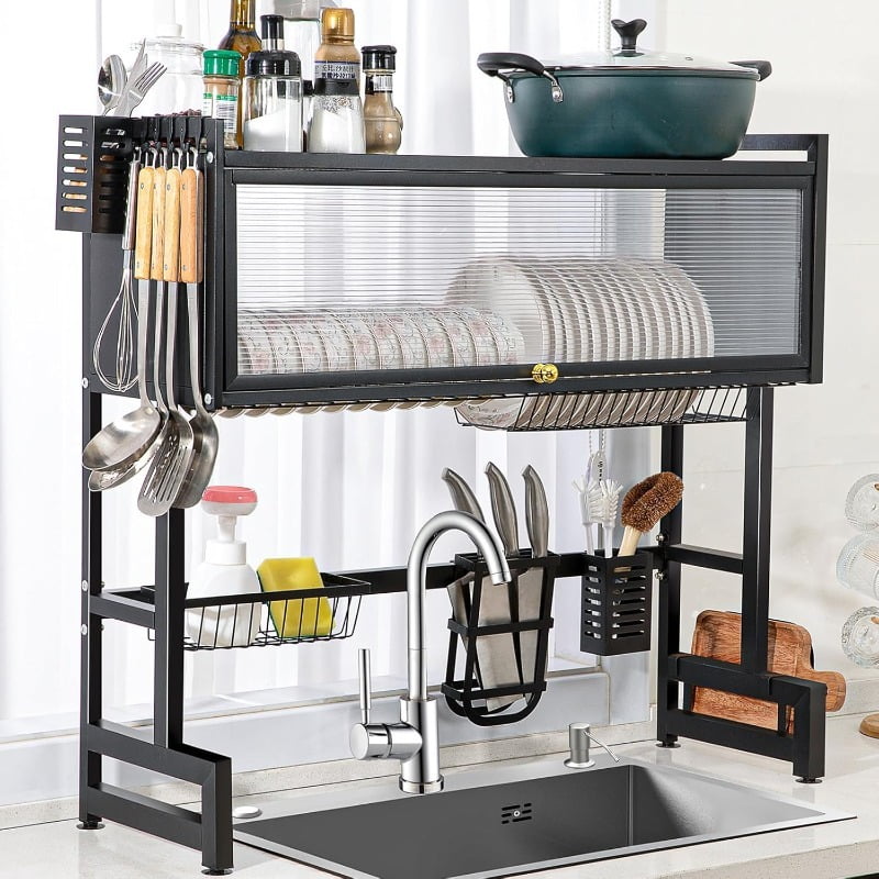 3 Layers with Covers To Keep Kitchen Sink Racks Organized Space Saving ...