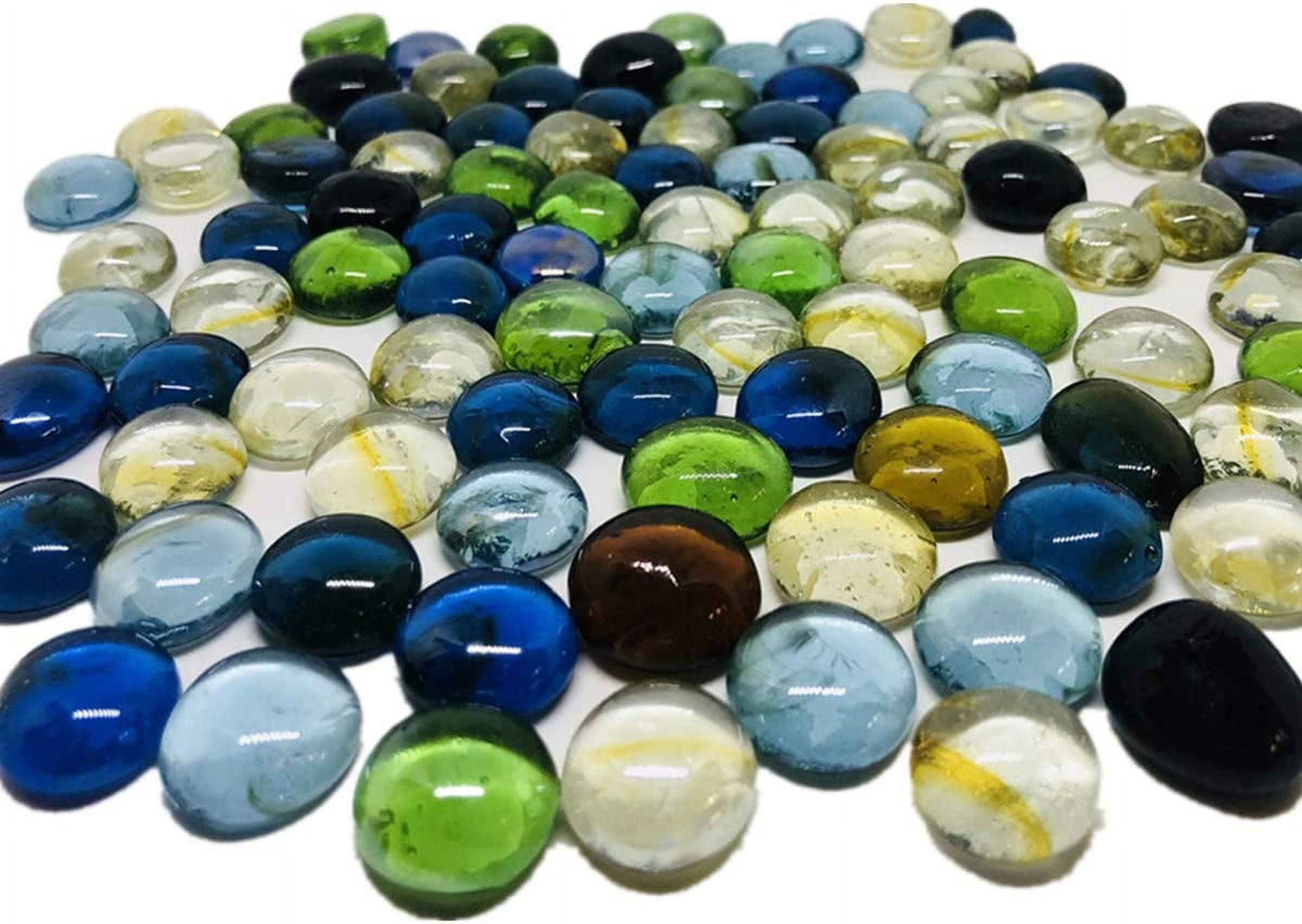 3 Lb (Approx 300 Count) 3 Bags Mixed Color Glass Gems Pebbles Stones ...