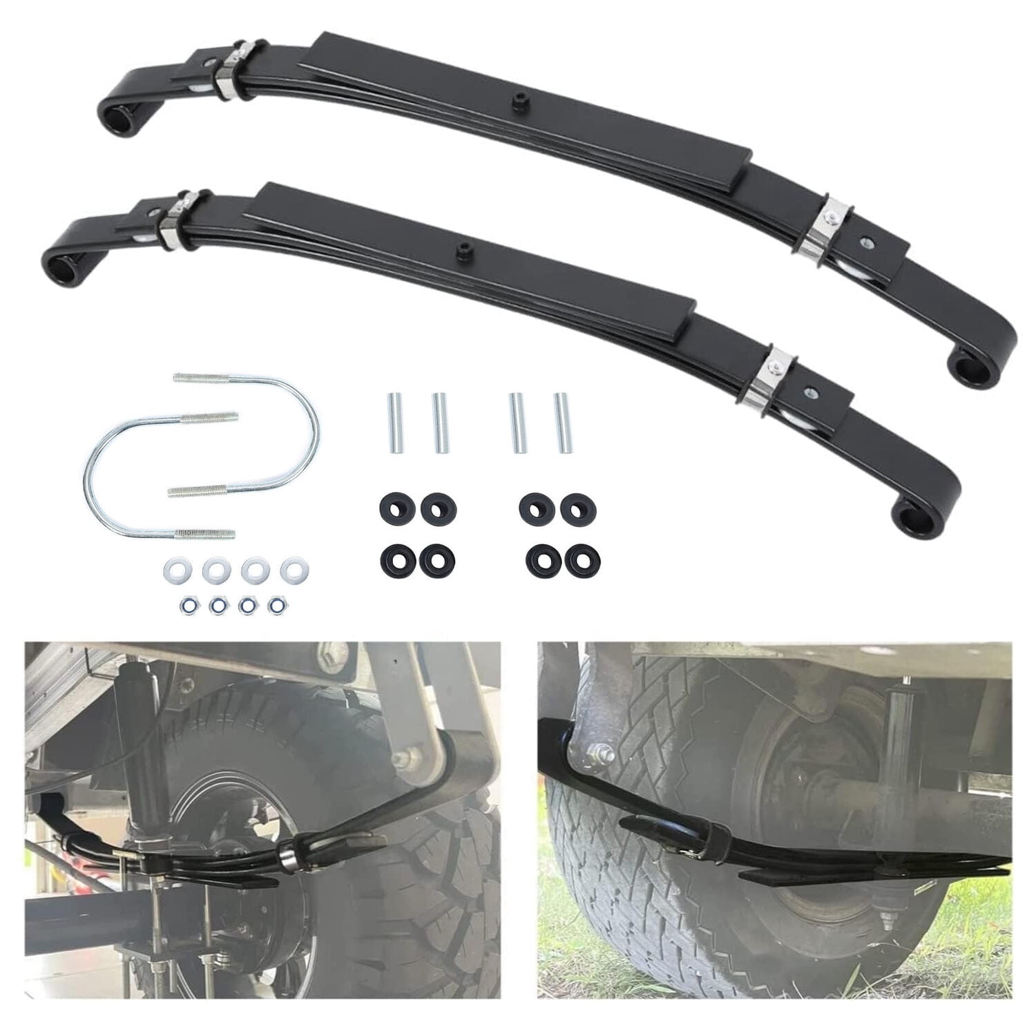 3 Leaf Heavy Duty Golf Cart Rear Leaf Springs For Club Car DS 1981 1982 ...