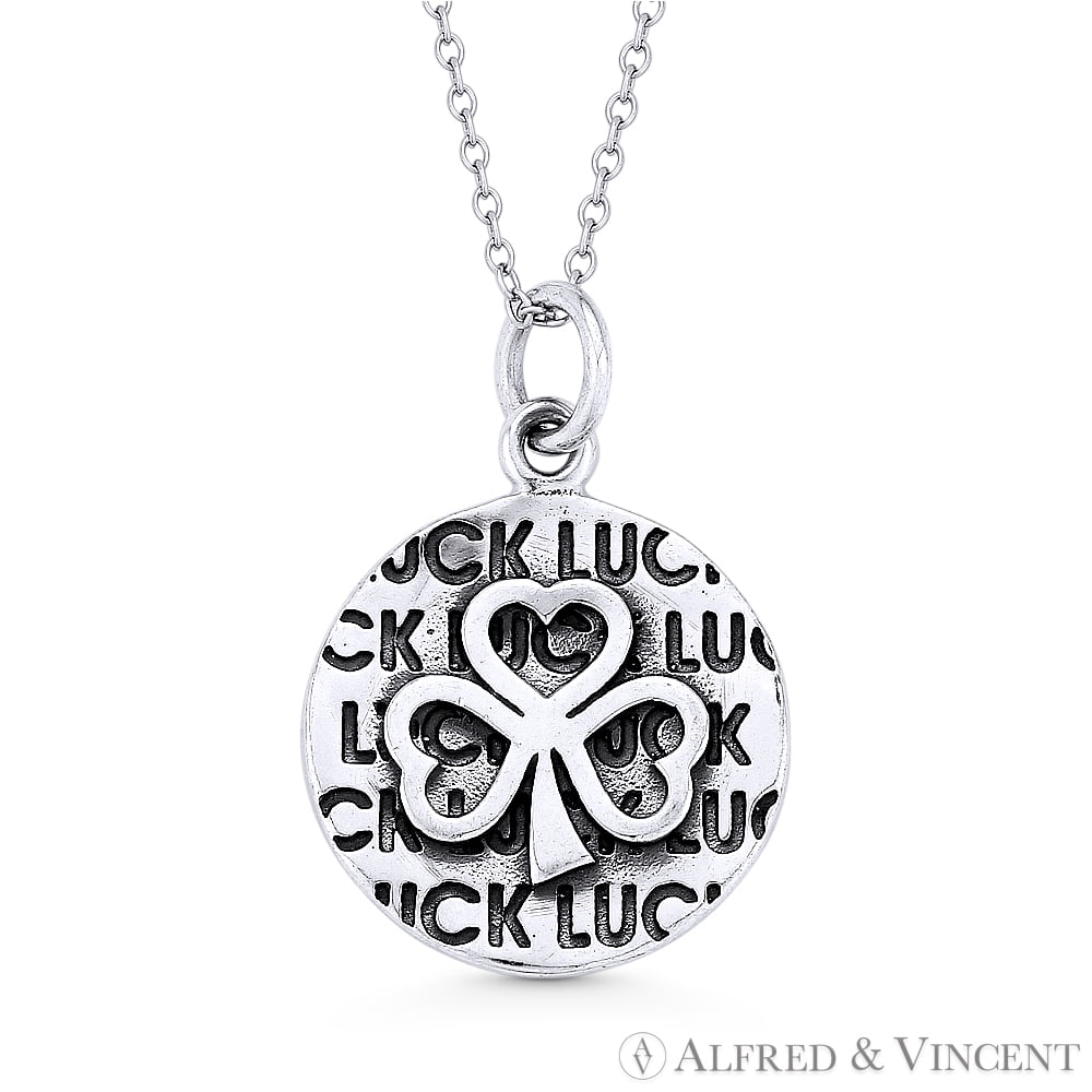 Walmart .925 Sterling Silver 3-Leaf Shamrock Irish Luck Charm Pendant ...