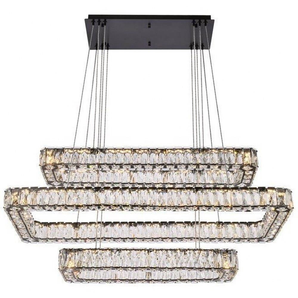 3 Led Rectangular Pendant in Modern Style-21 inches Tall and 18 inches ...