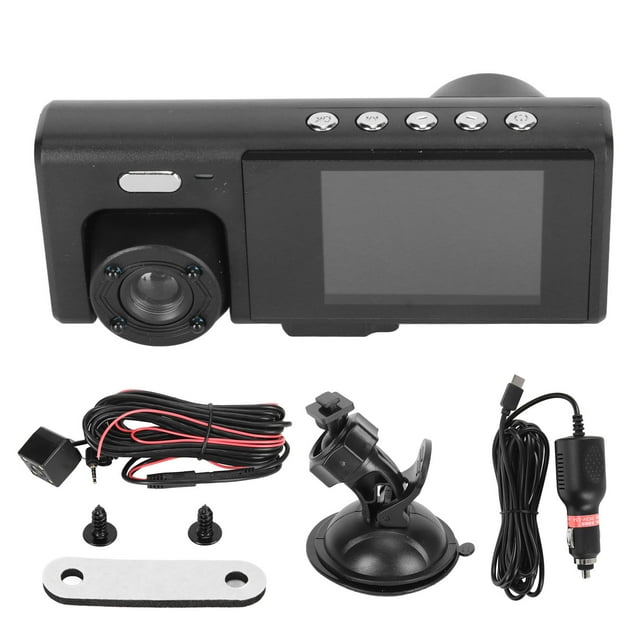 3 Lens Dash Camera Car Driving Recorder With Ir Night Vision Loop Recording G Sensor Emergency
