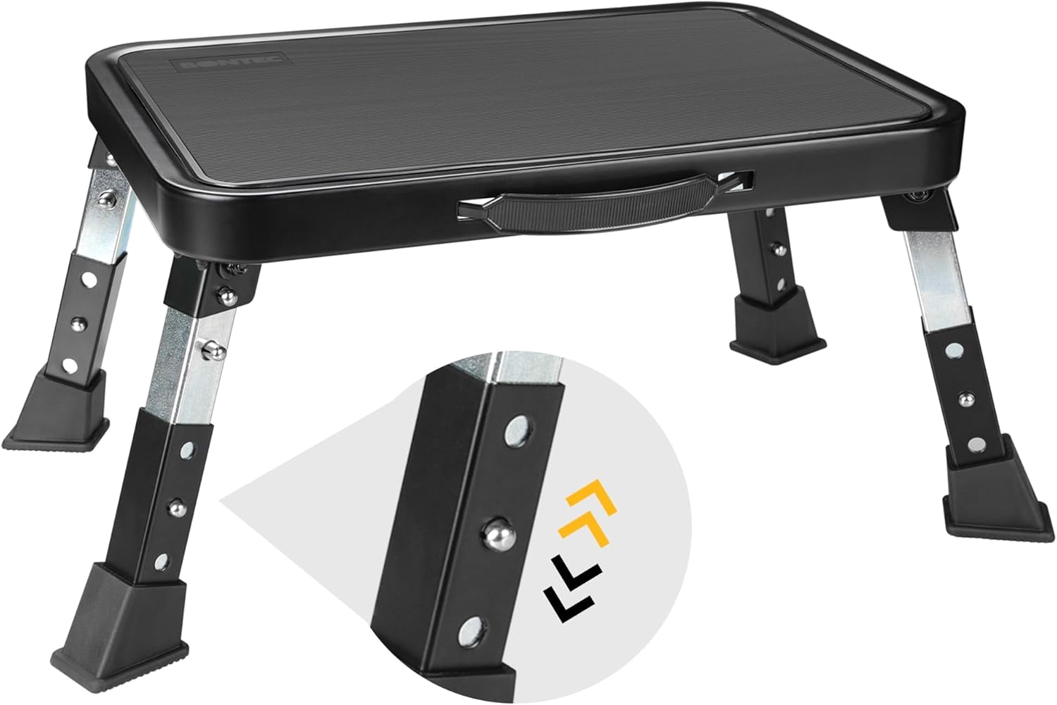 3-Level Height Adjustable Folding One Step Stool with Anti-Slip ...