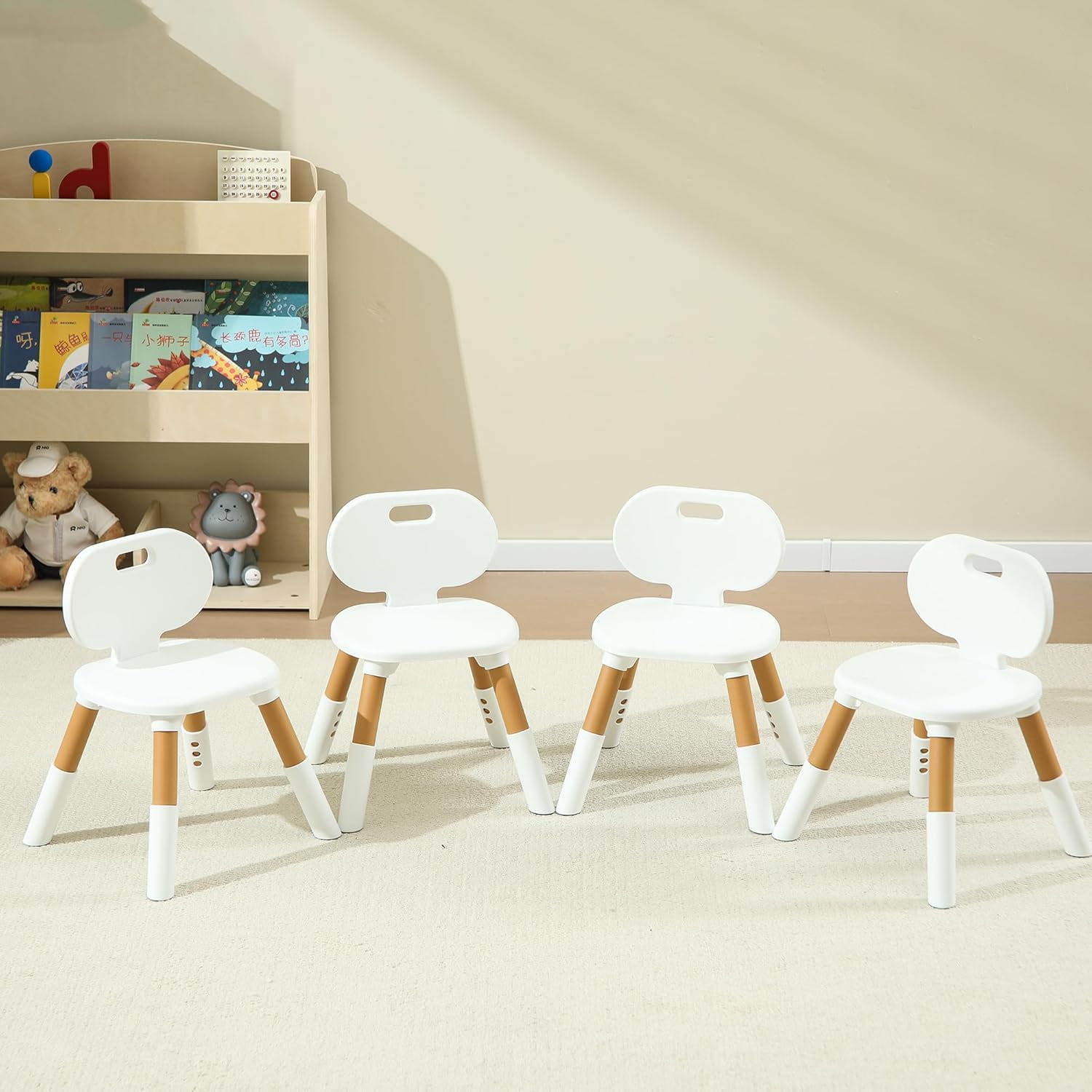 3 Level Height Adjustable Kids Chairs Plastic Preschool Chair Durable ...