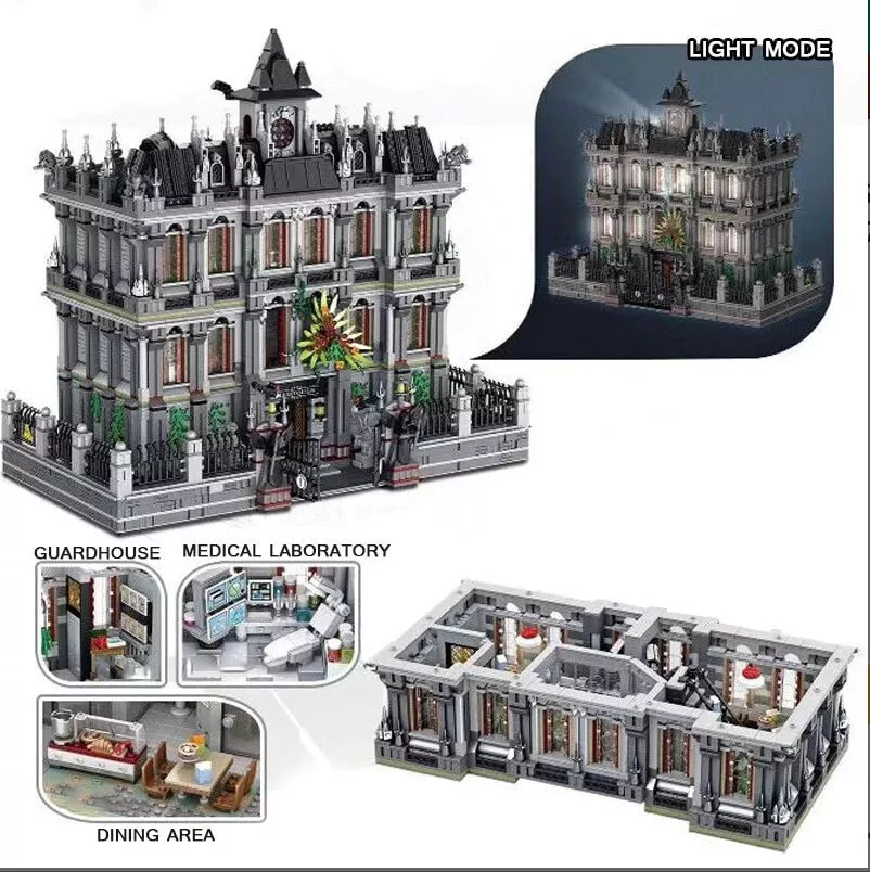 3-Level Lunatic Hospital Modular Building Blocks with Lighting City ...