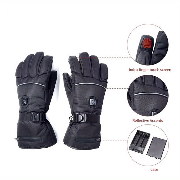 3-Level Temperature Control Heated Gloves for Skating & Outdoor ...
