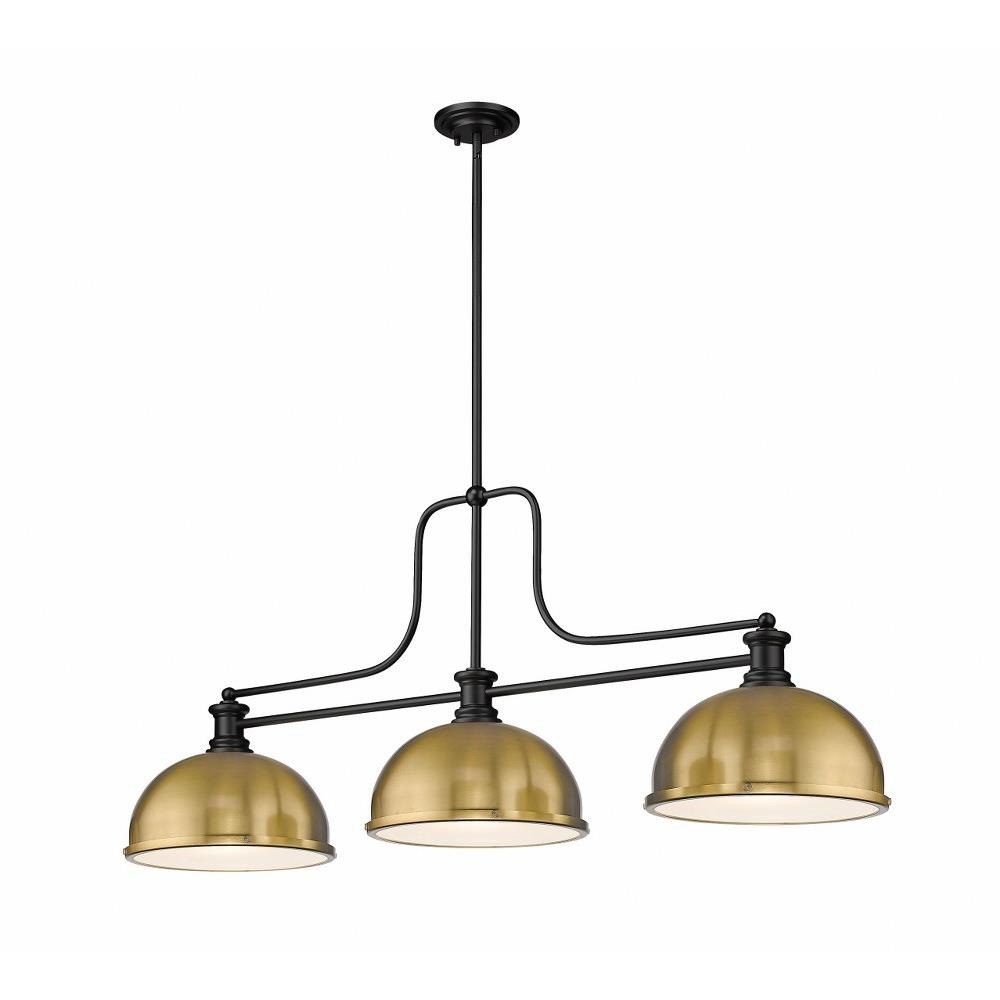 3 Light Billiard-21 inches Tall and 13.25 inches Wide-Heritage Brass ...