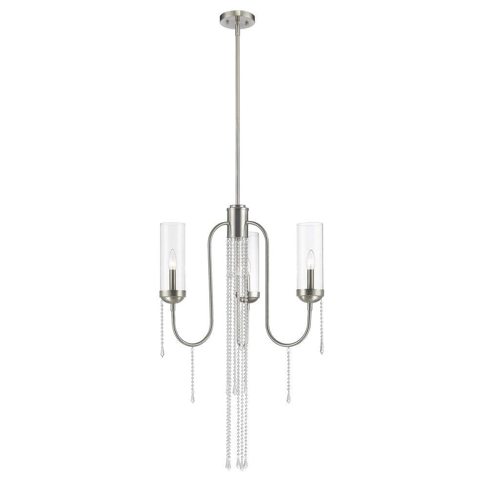 3 Light Chandelier in Metropolitan Style 21 inches Wide By 85.5 inches ...