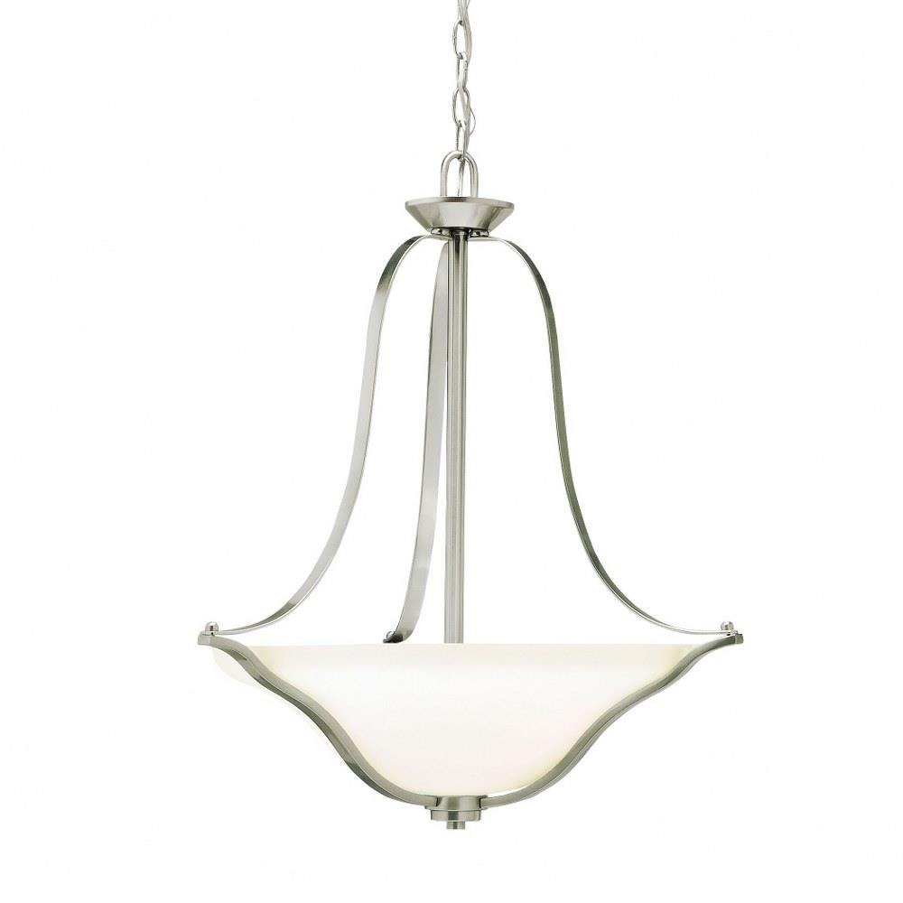 3 Light Contemporary Simple Inverted Pendant Light Fixture with Satin ...