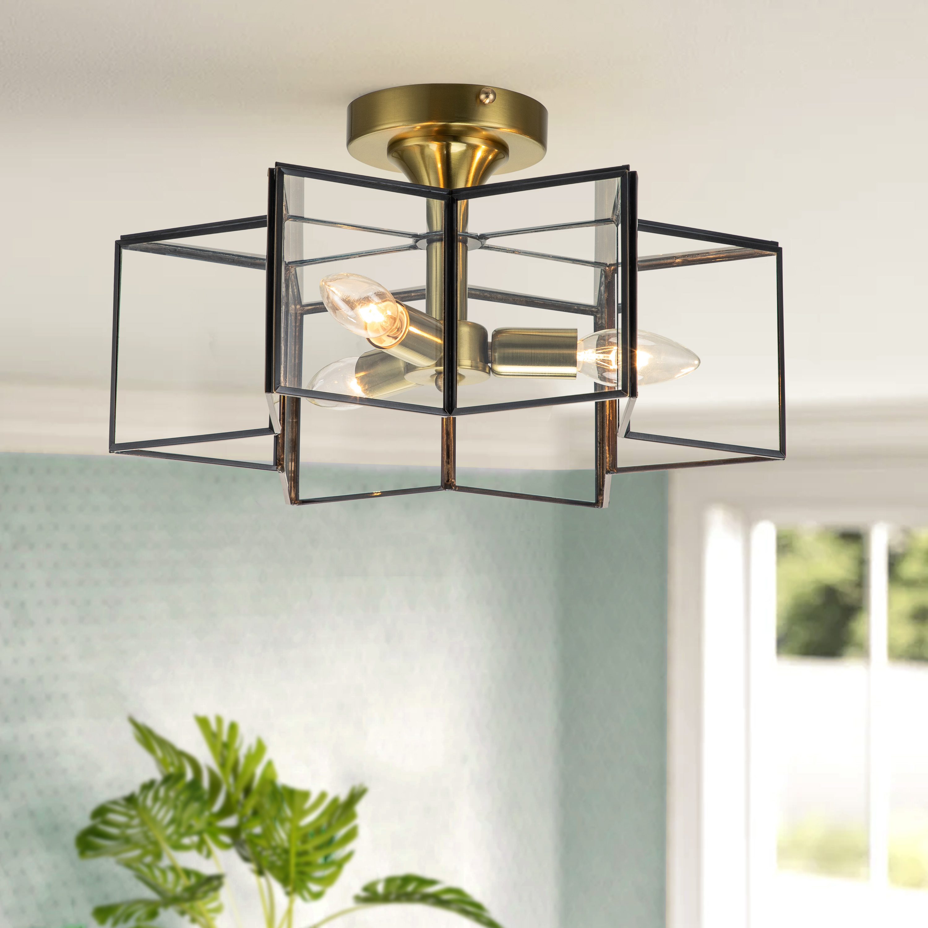 Globe Electric Annecy 3-Light Oil-Rubbed Bronze Semi-Flush Mount ...