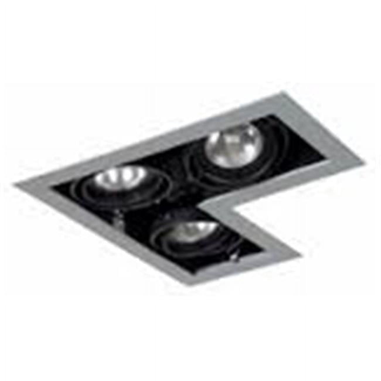 3 - Light Double Gimbal L-Corner Recessed Line Voltage Fixture - Silver ...