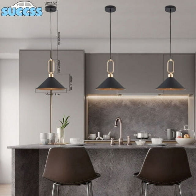 3-Light Hanging Pool Table Light Fixture Billiard Pendant Lamp w/Metal ...