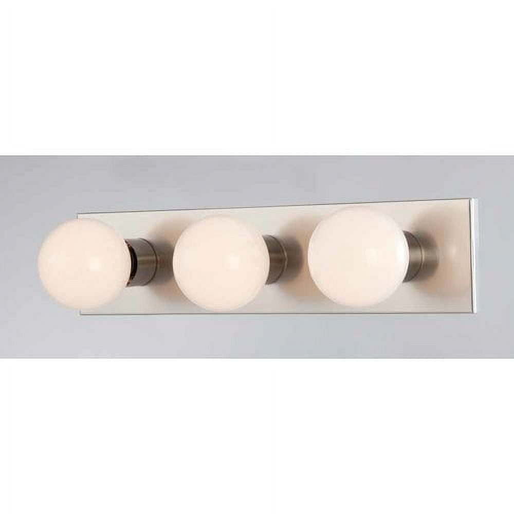 3-Light Indoor Brushed Nickel Movie Beauty Makeup Hollywood Bath or ...