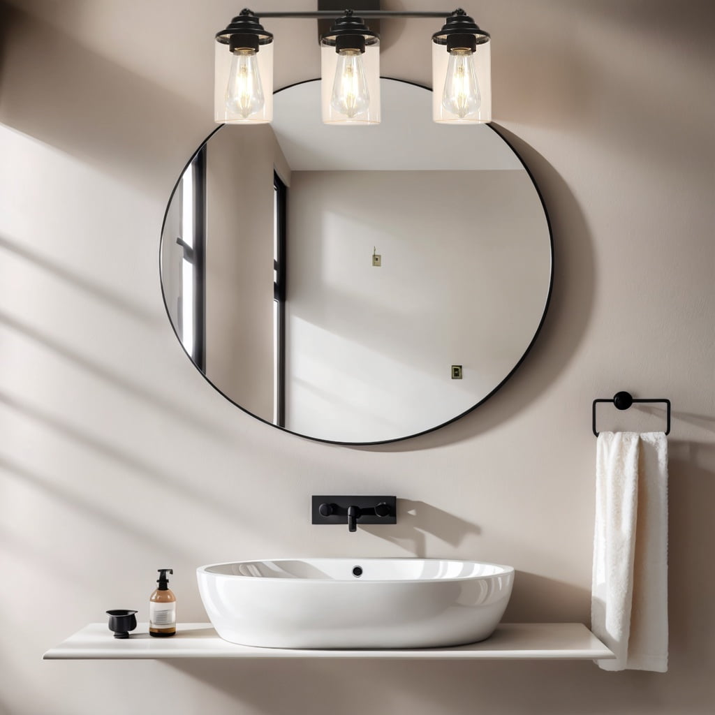 3-Light Industrial Track Lighting Kit - Black Wall/Ceiling Spotlights w ...