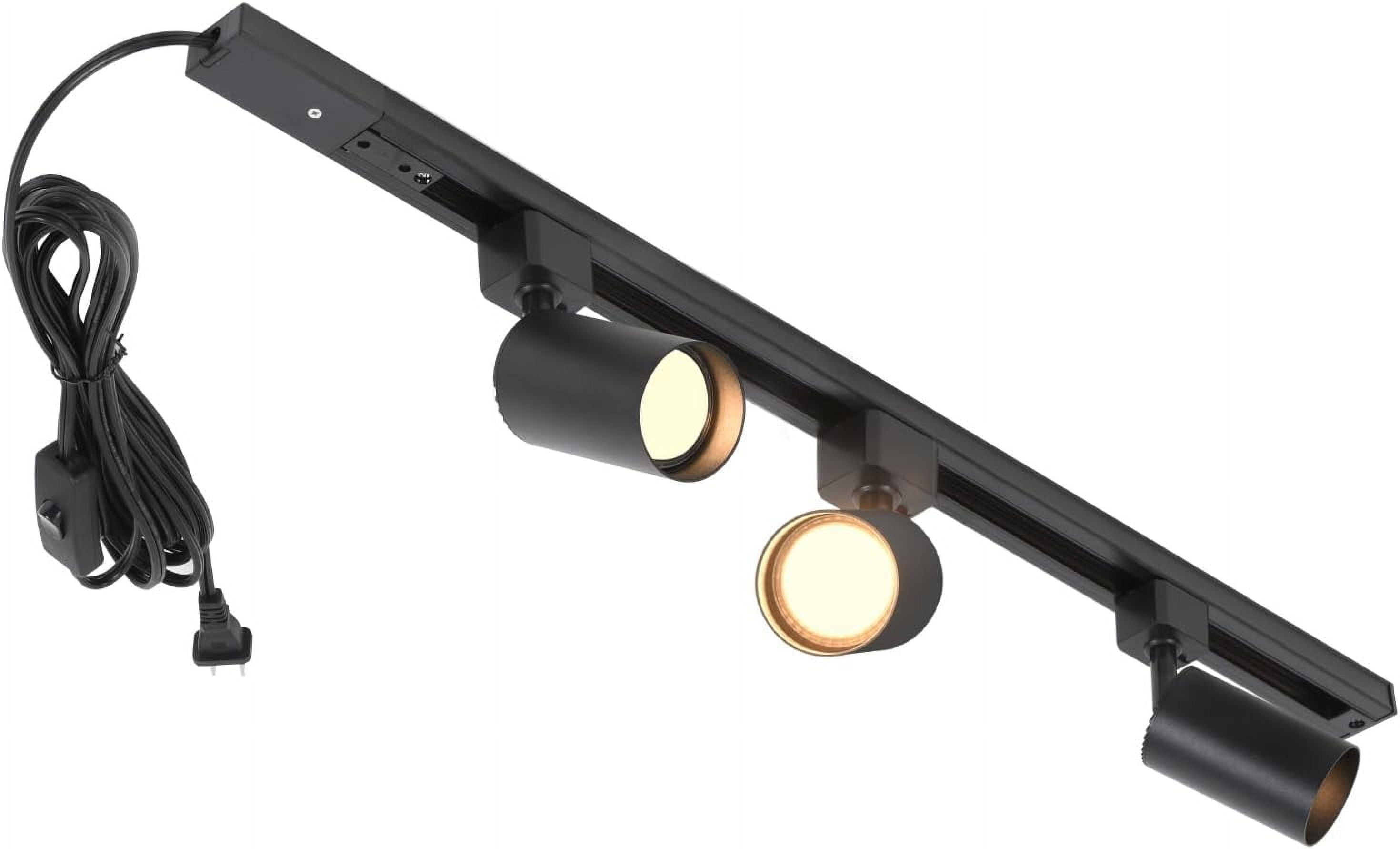 3-Light LED Track Lighting Kit with 13FT Power Cord, Plug in GU10 Track ...