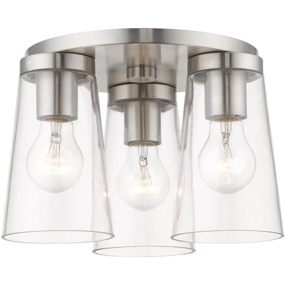 3 Light Large Flush Mount in Contemporary Style-7.13 inches Tall and 11 ...