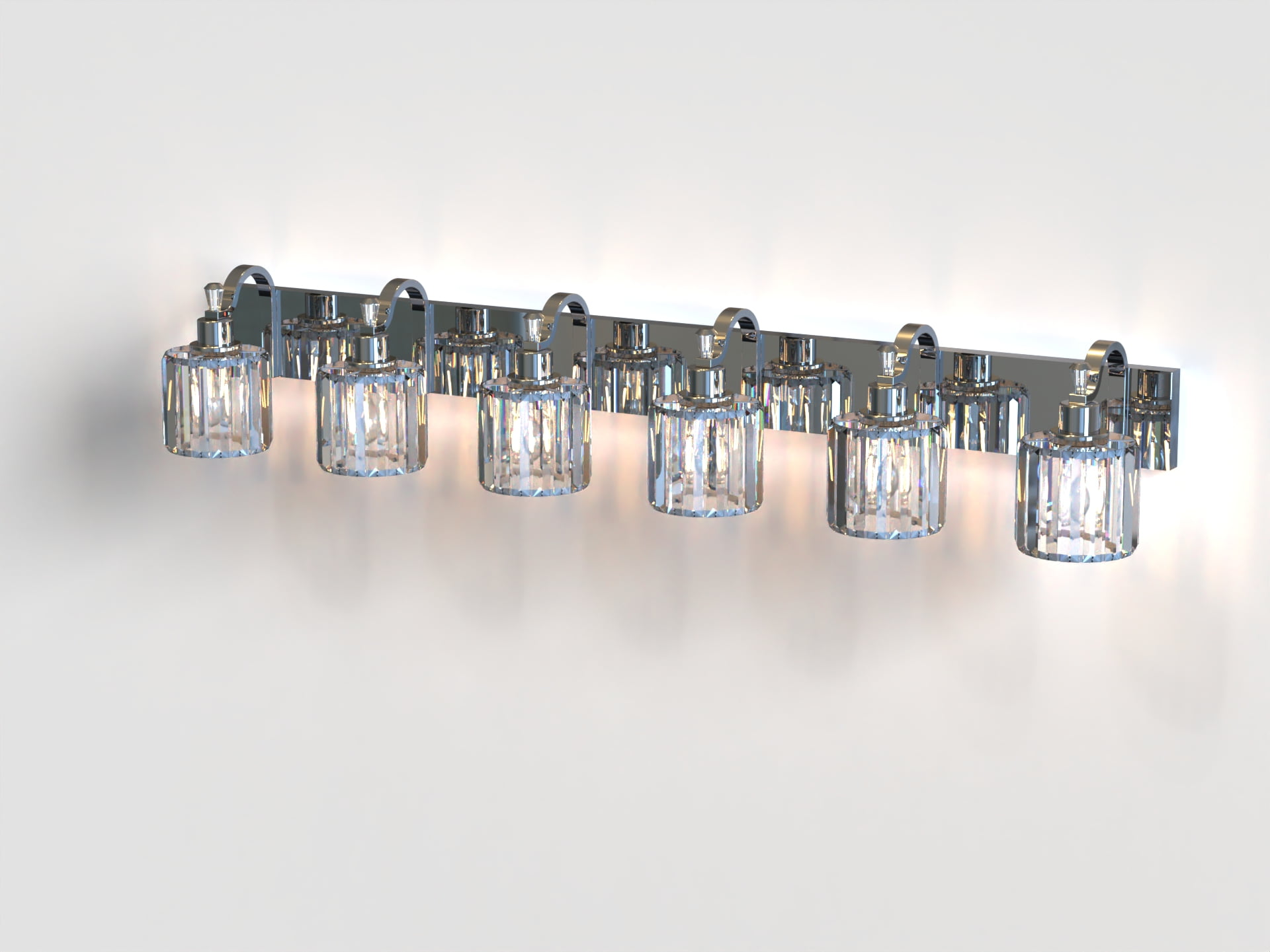 3-Light Modern Crystal Bathroom Light Fixtures-Chrome Vanity Lights ...