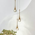 3-Light Modern Teardrop Seeded Glass Cluster Integrated LED Round ...