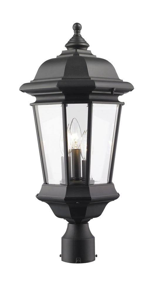 3 Light Outdoor Post Mount Light 540PHB-BK - Walmart.com