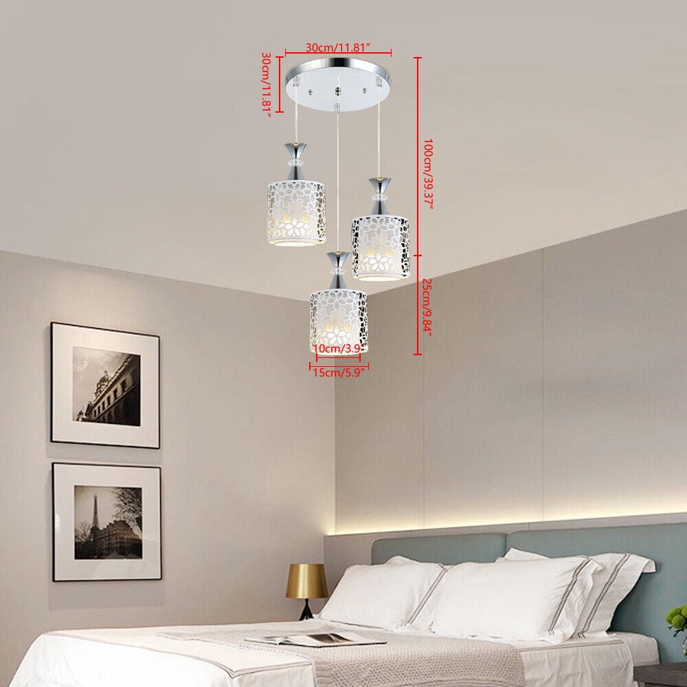 3 Light Petal Ceiling Light 3 LED Pendant Lamp Dining Room Chandelier ...