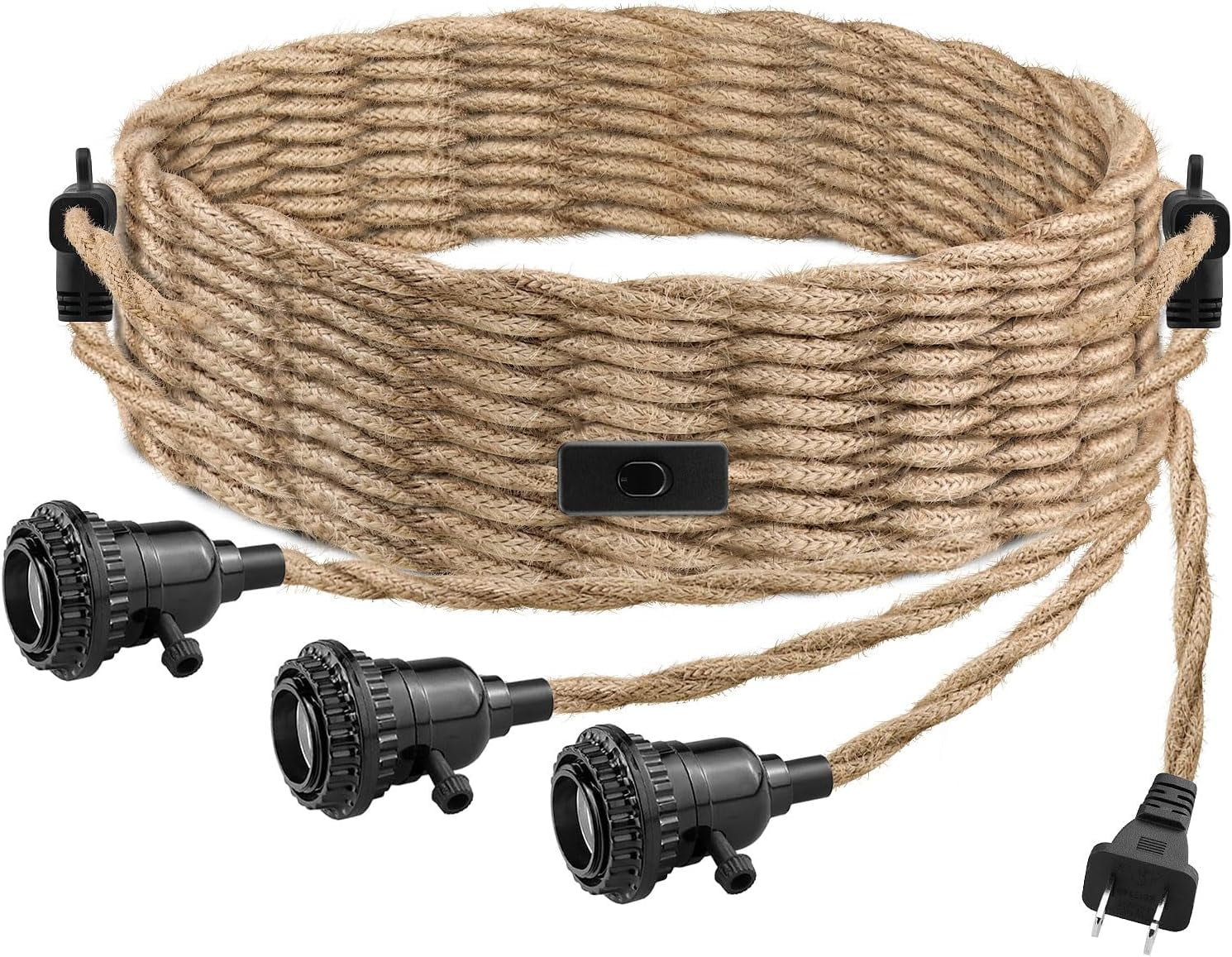 3 Light Plug in Pendant Light Cord, 25FT Hanging Lights with Plug in ...