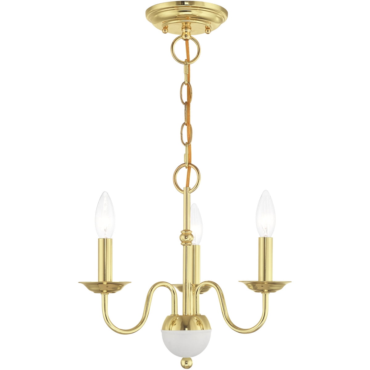 3 Light Polished Brass Mini Chandelier with Steel base material ...