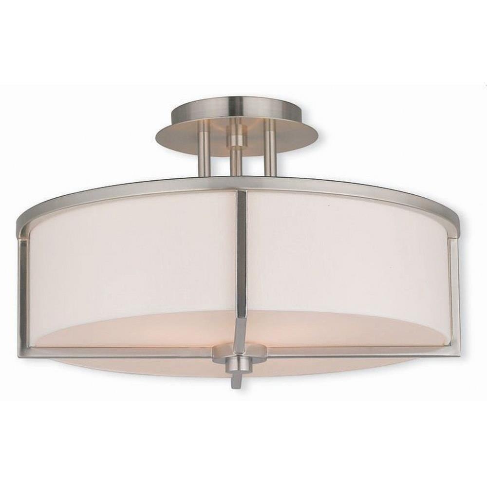 3 Light Semi-Flush Mount in Modern Style 16 inches Wide By 9.25 inches ...