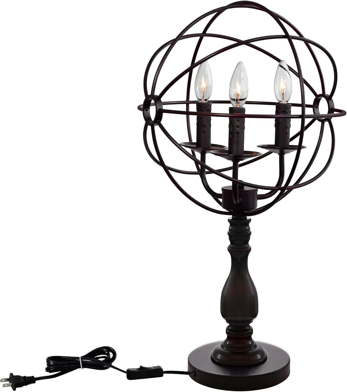 3 Light Table Lamp with Brown Finish Fom - Walmart.com