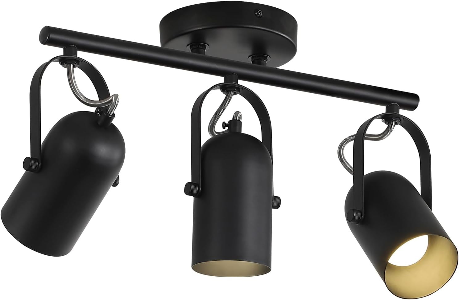 3 Light Track Lighting Kit, Black Flush Mount Wall/Ceiling Spot Lights ...