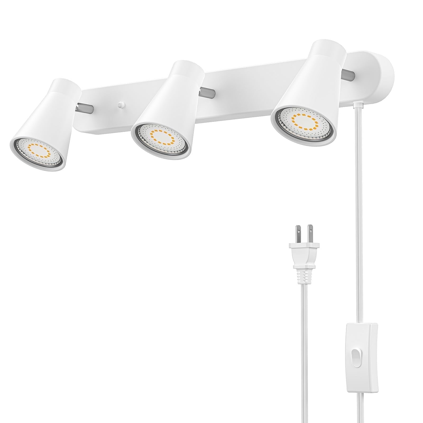 Afyuol 3-Light Track Lighting Fixture, Rotatable GU10 Ceiling Lights ...