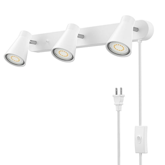 Afyuol 3-Light Track Lighting Fixture, Rotatable GU10 Ceiling Lights ...