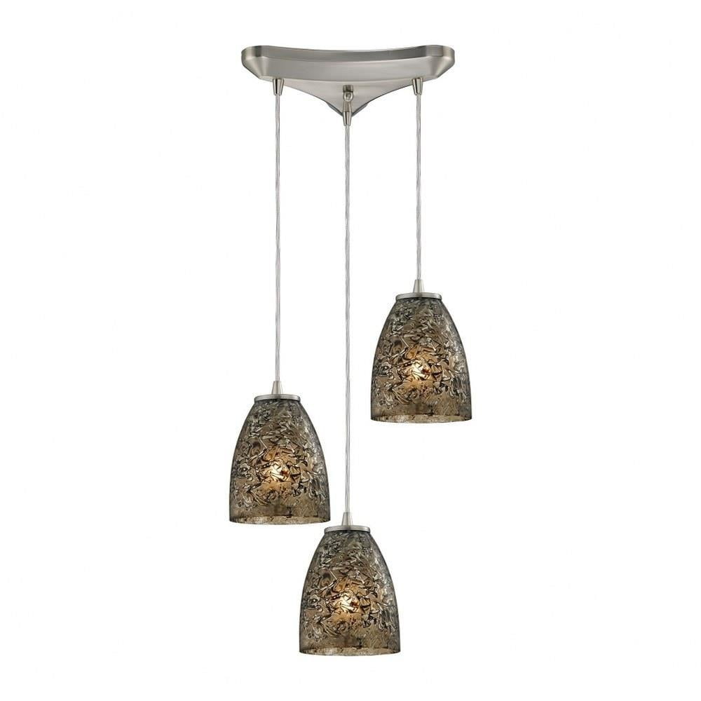 3 Light Triangular Pendant in Transitional Style with Boho and Eclectic ...
