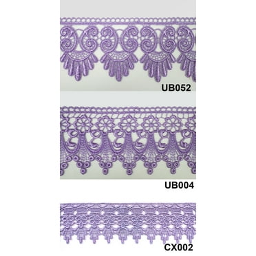 Altotux 3" Lilac Lavender Light Purple Embroidered Floral Scalloped ...