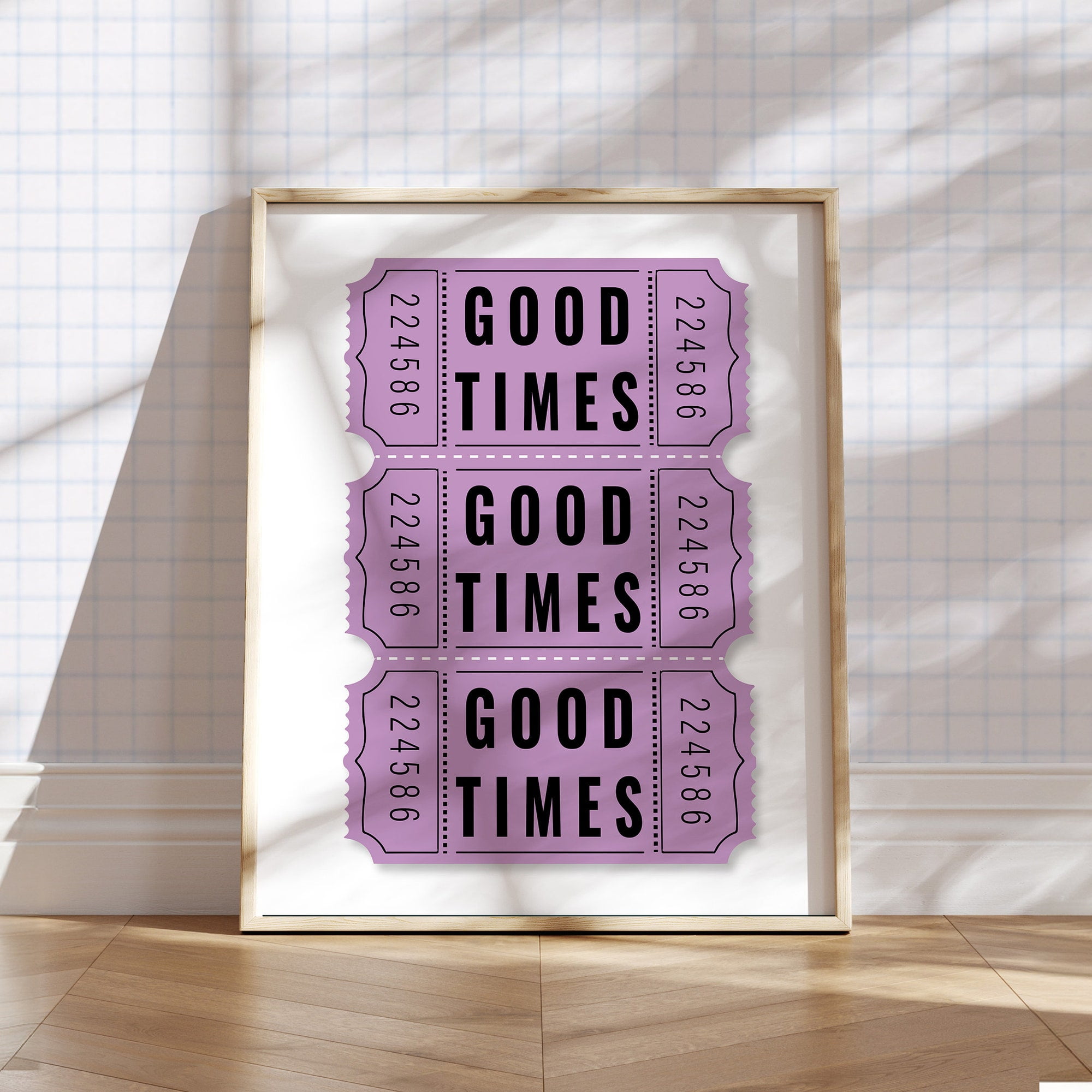 3 Lilac Retro Good Times Tickets Aesthetic Trendy Girly Poster ...