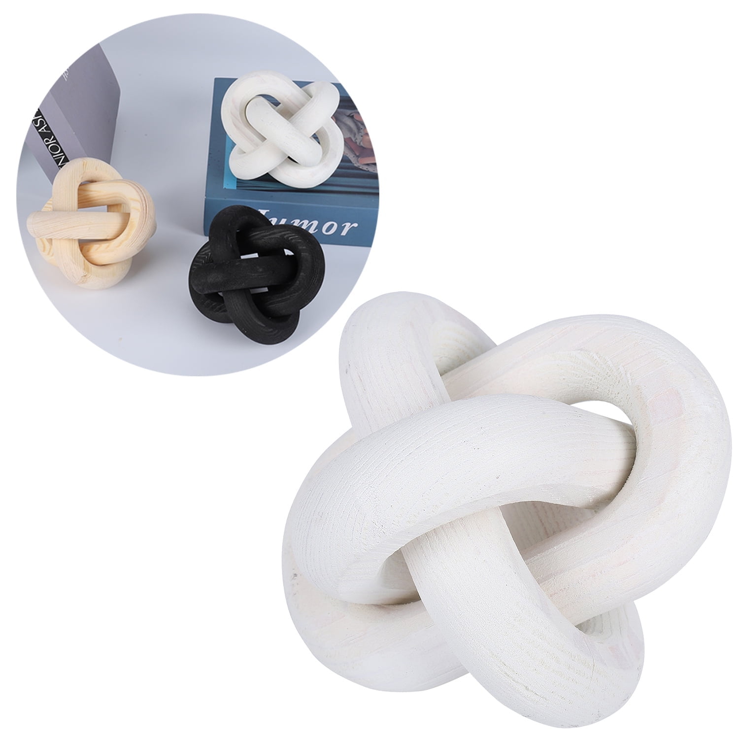 3-Link Small Wood Knot Decor, Wood Chain Link Decor, Hand Carved ...