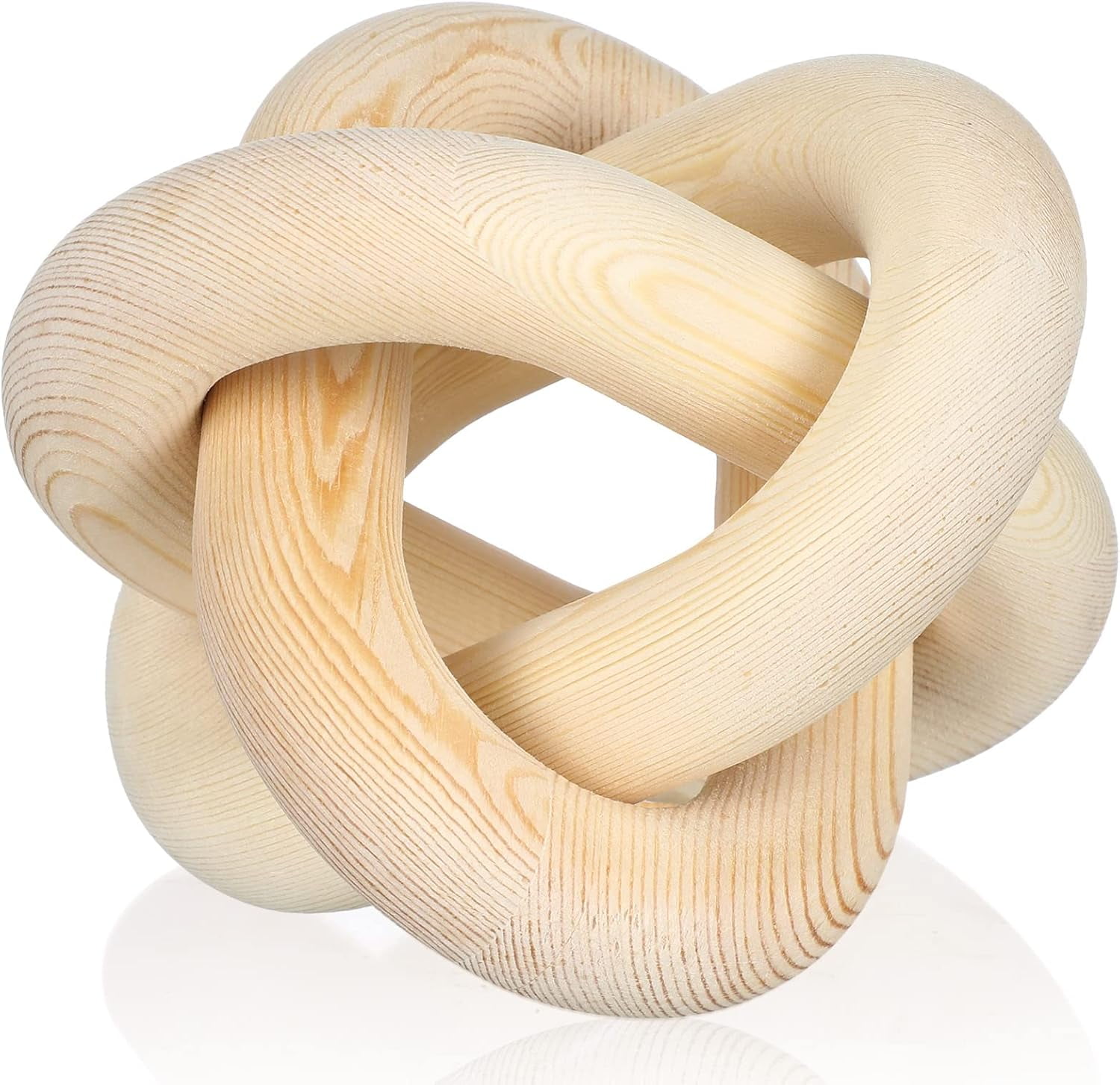 3 Link Wood Knot Decor - Hand Carved Coffee Table Decoration, Boho ...