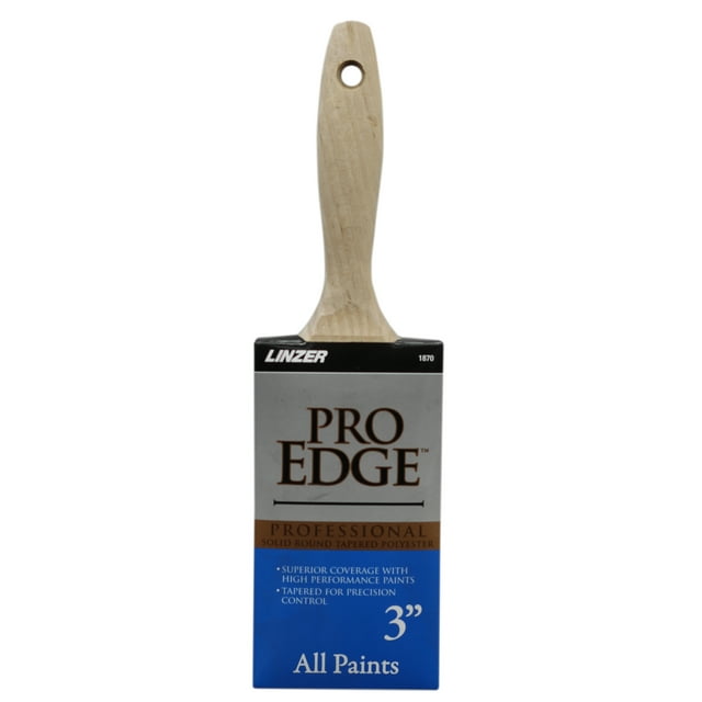 3" Linzer Pro Edge Polyester Blend Flat Cut Household Paint Brush ...