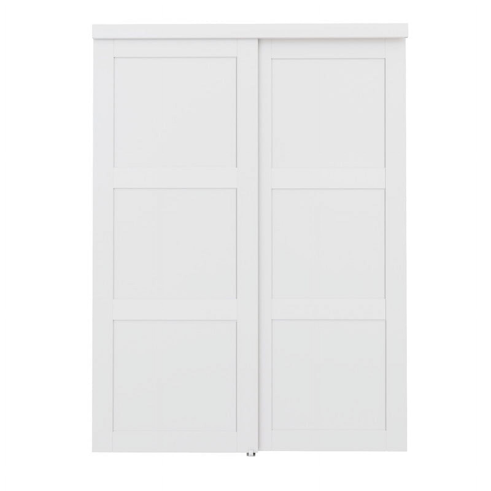 3-Lite Panel Bypass Sliding Closet Door with Hardware Kit, Solid Core ...